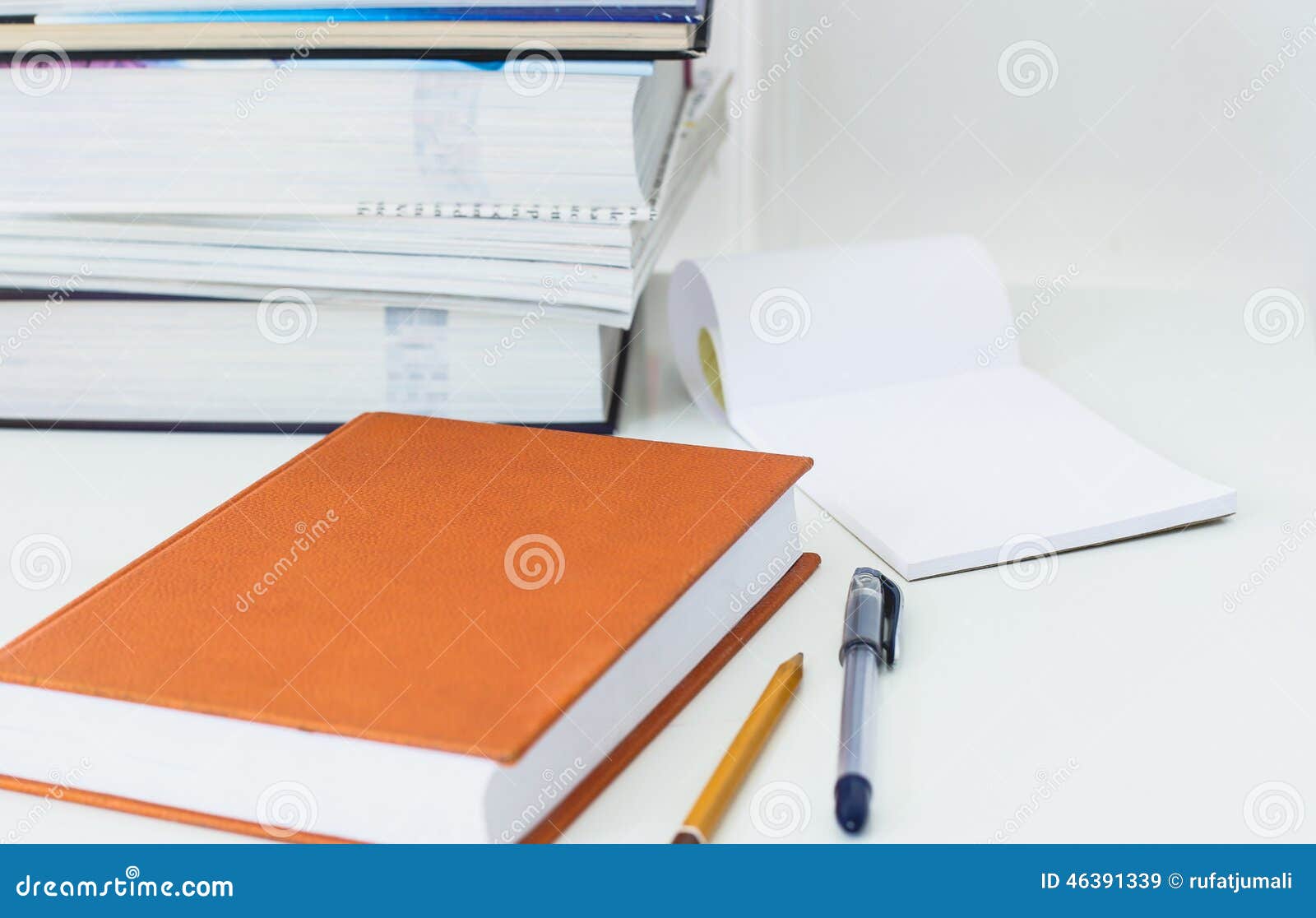 Books on the table stock image. Image of pages, paper - 46391339