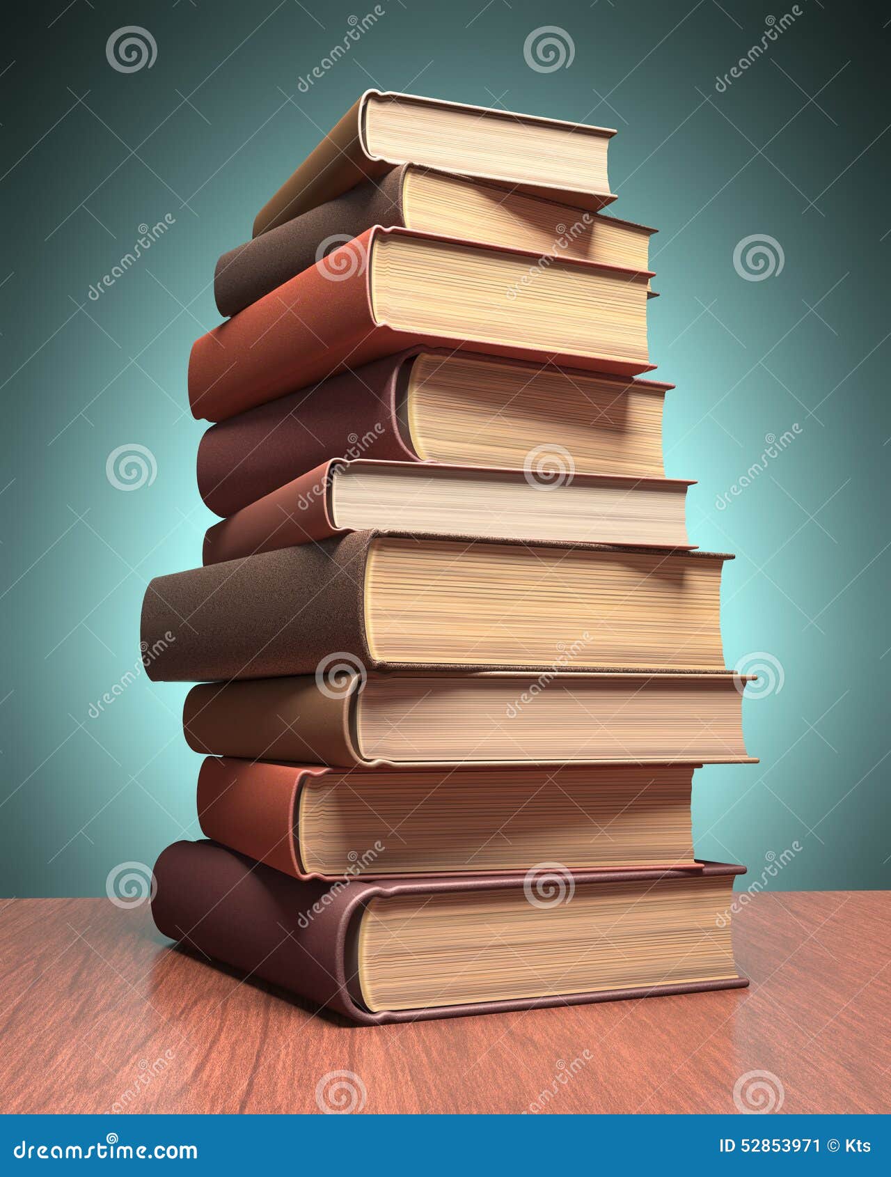 Books on the Table stock illustration. Illustration of encyclopedia ...