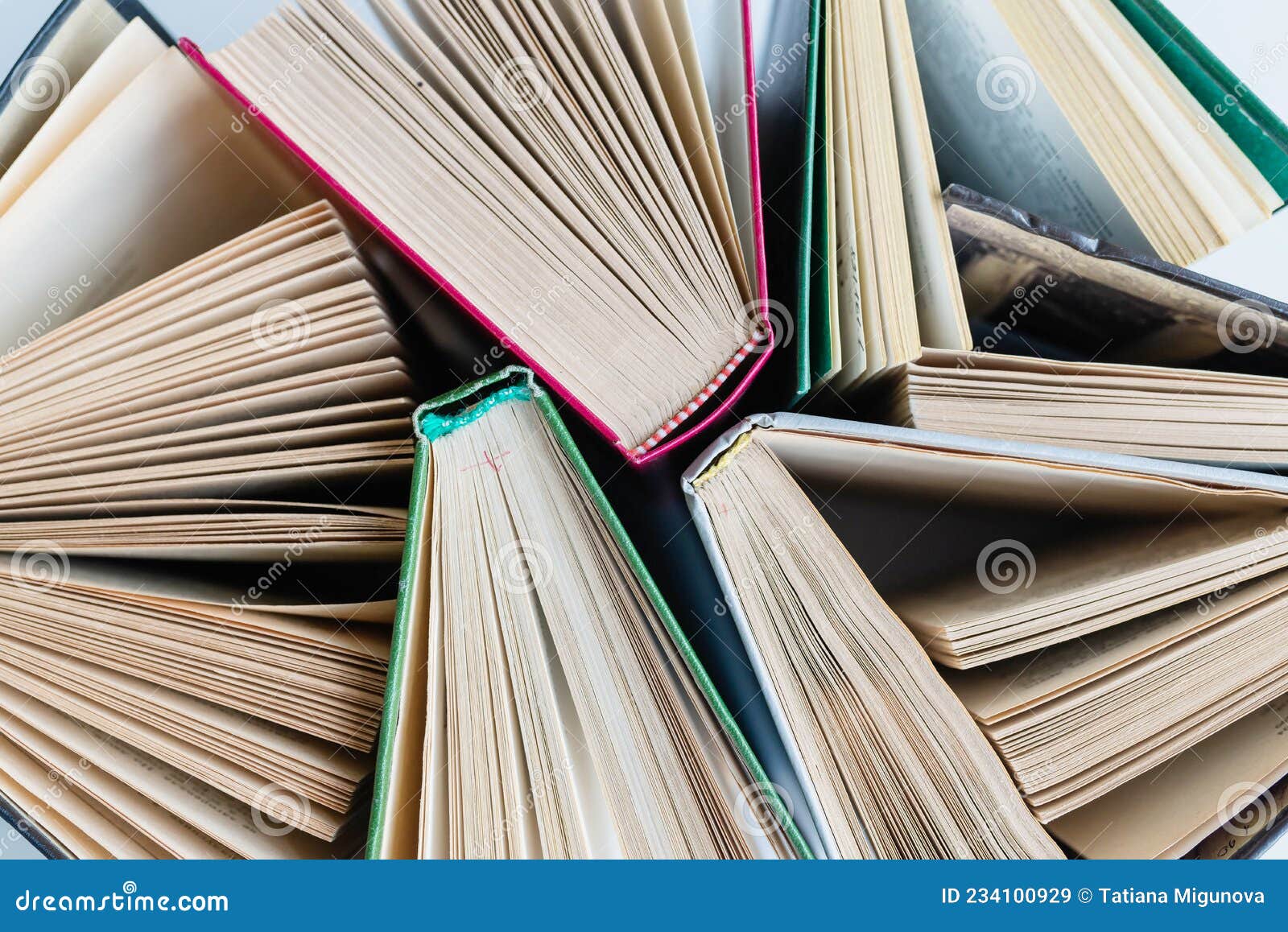 The Books are on the Table with Their Spines Up. Book Pattern ...
