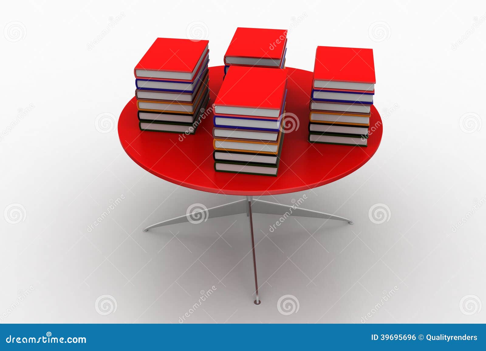 Books on a table stock illustration. Illustration of knowledge - 39695696