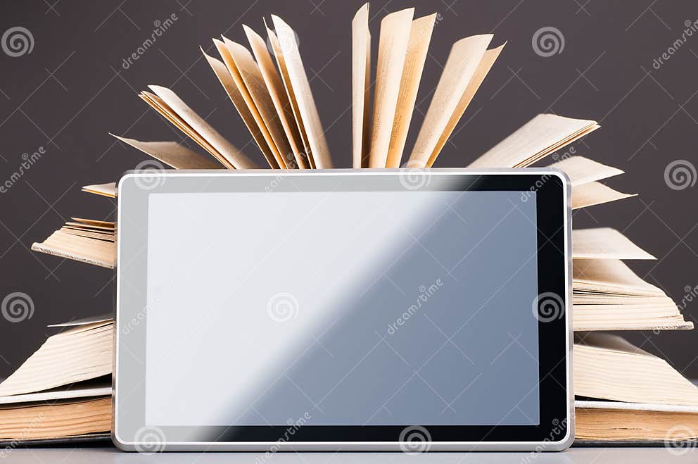 Books and tablet stock image. Image of group, computer - 29344733