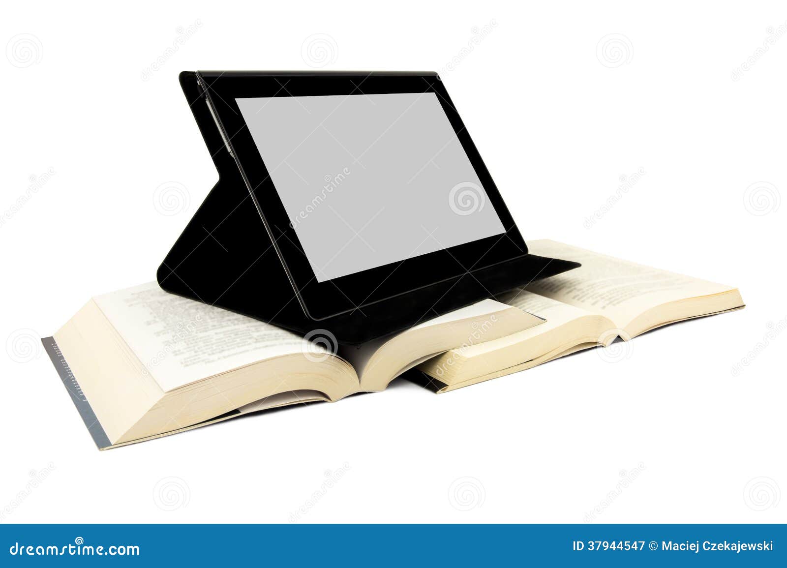 Books and a tablet device stock image. Image of paper - 37944547