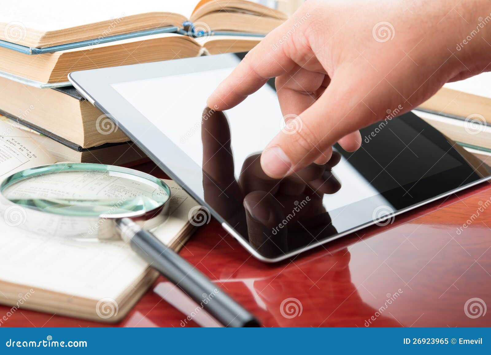 Books and tablet pc stock image. Image of elearning, education - 26923965