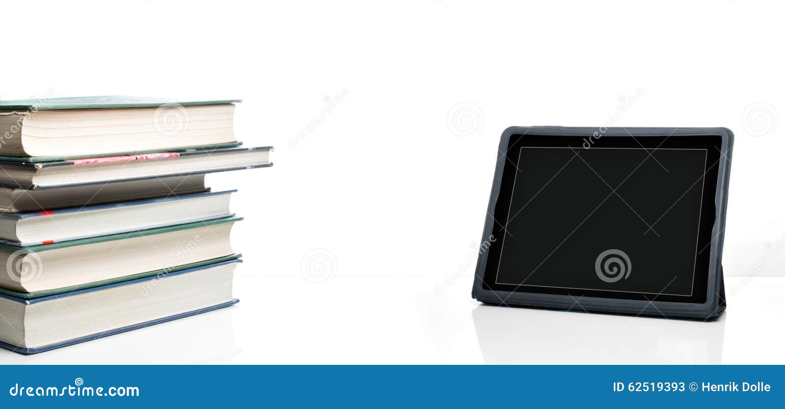 Books and Tablet PC on a Desktop Stock Image - Image of printed, book ...