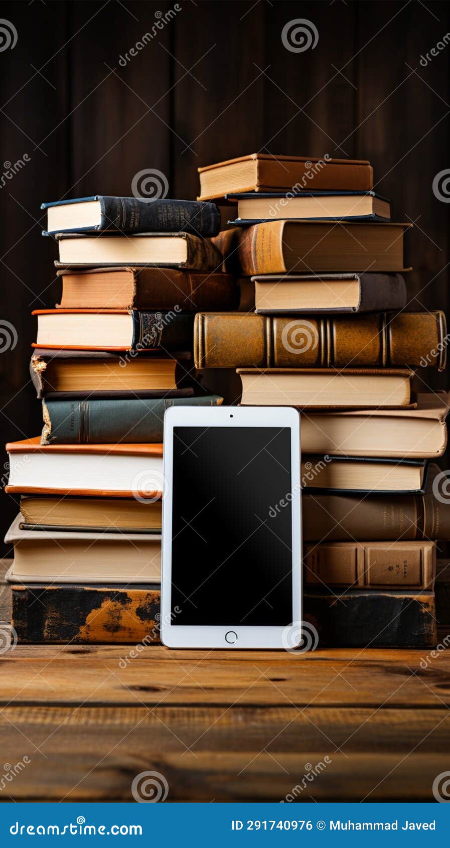 Books and Tablet Share White Space, Creating a Modern Contrasted ...