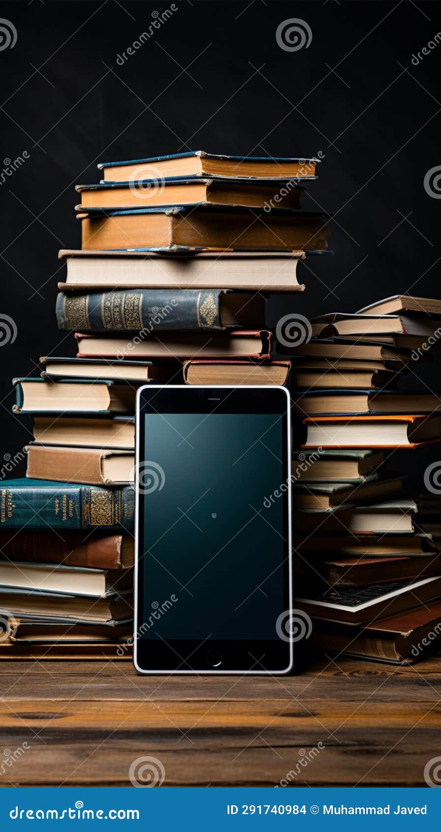 Books and Tablet Share White Space, Creating a Modern Contrasted ...