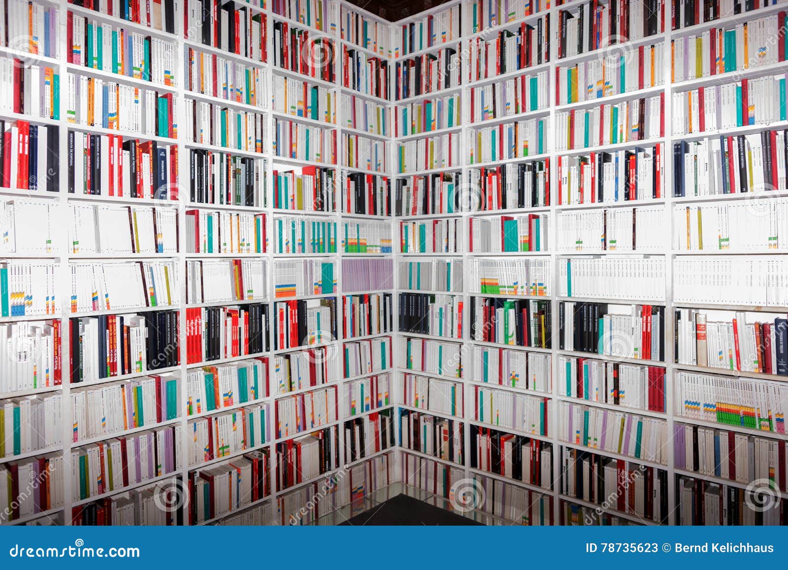 Books and Textbooks on the Bookshelf Stock Image - Image of information ...