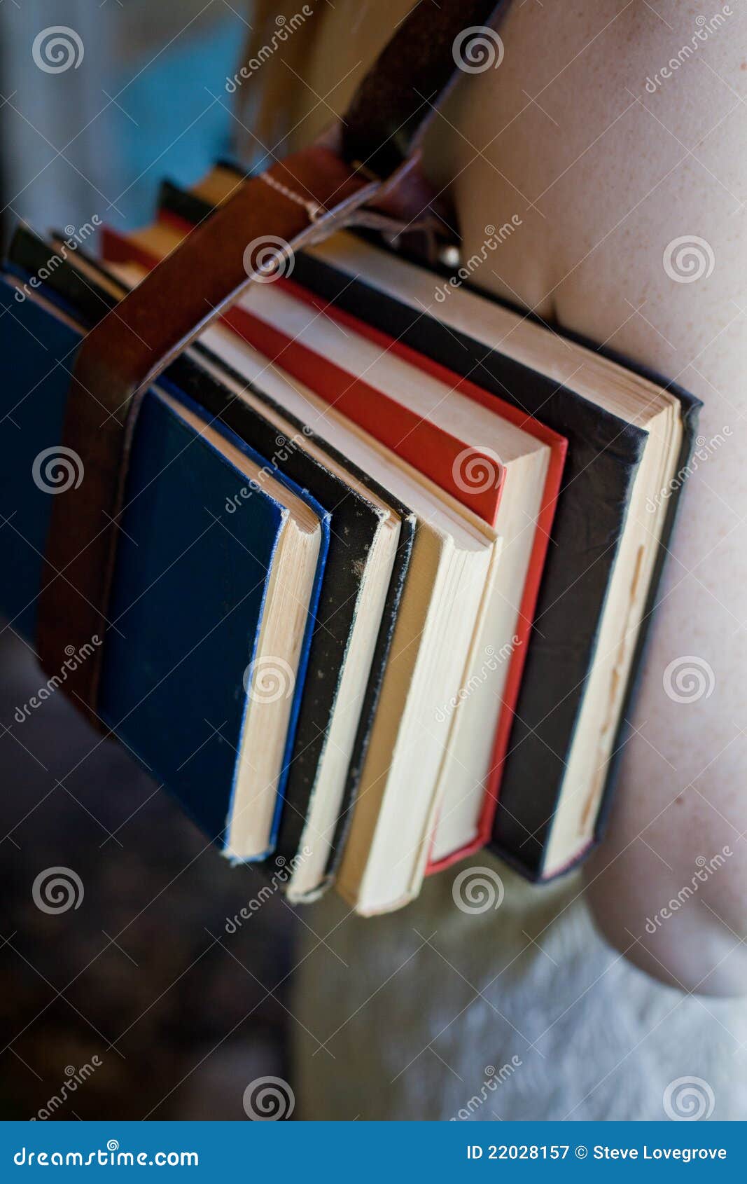 Books Tied Together with a Belt Stock Image - Image of retro, novel ...