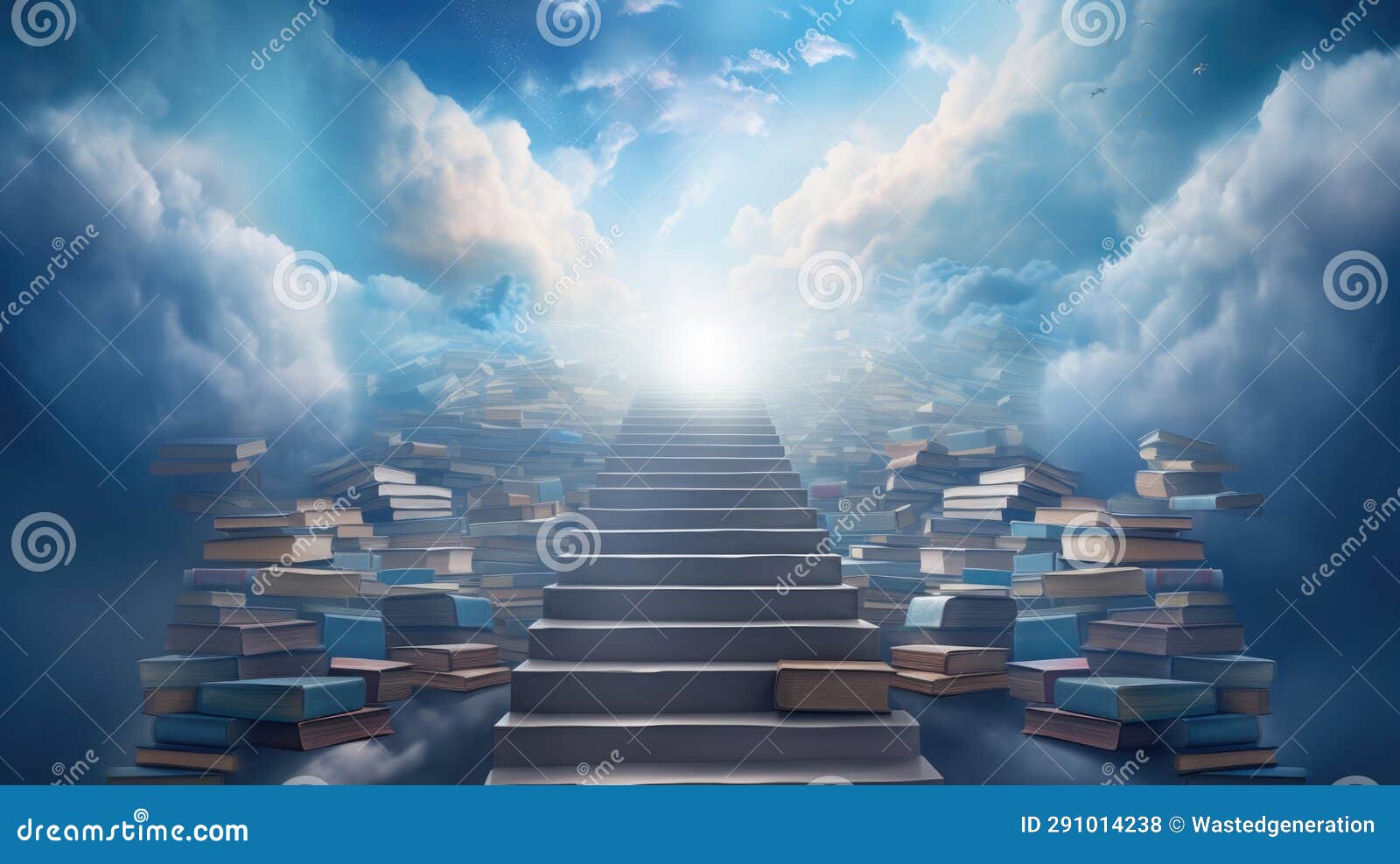 Books that Touch the Sky, a Metaphor for Limitless Knowledge Stock ...