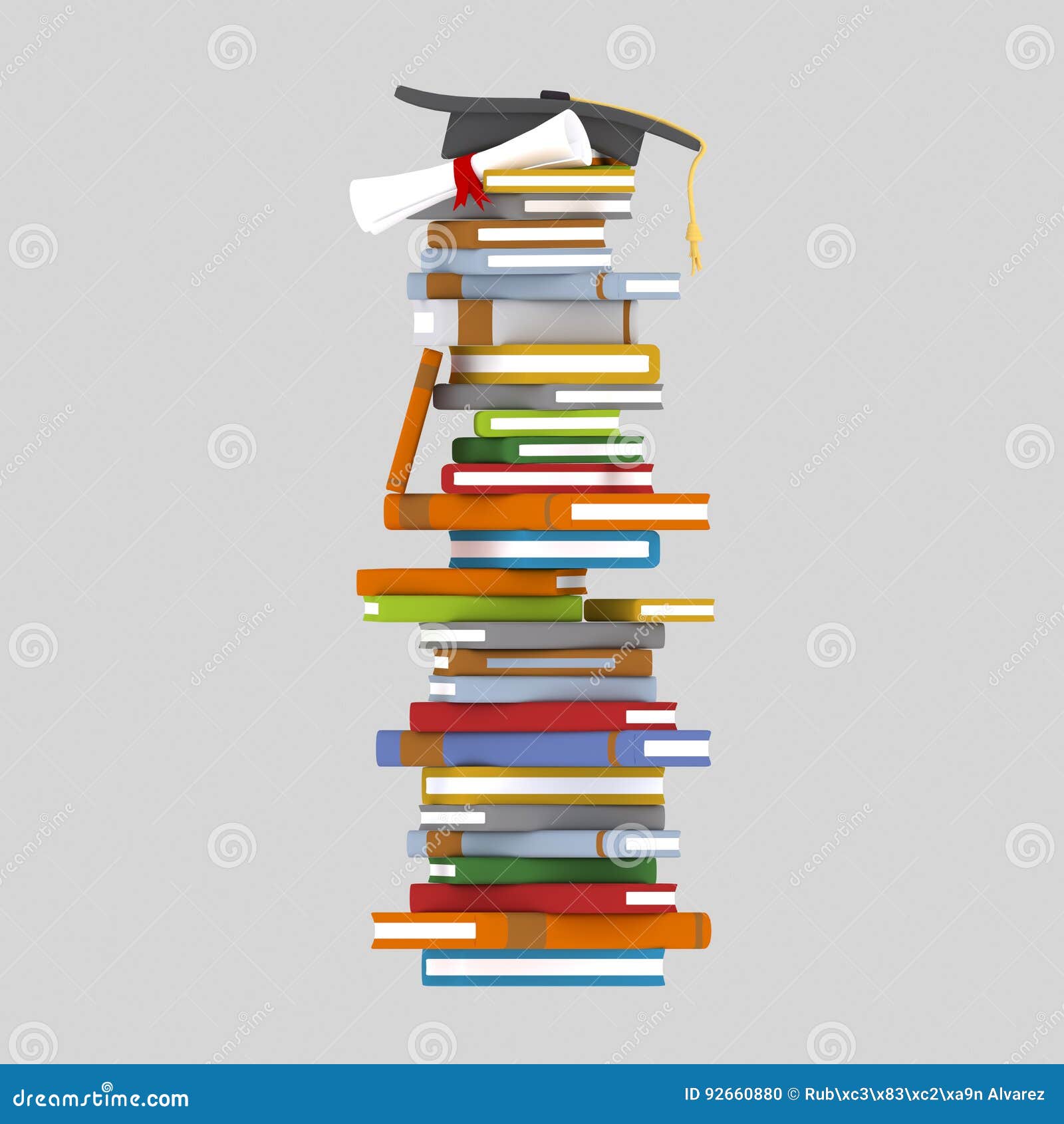 Books tower stock illustration. Illustration of accomplishment - 92660880