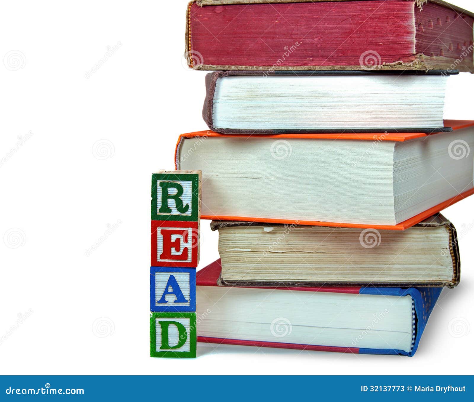 Books and Toy Wooden Blocks Stock Image - Image of vivid, wood: 32137773