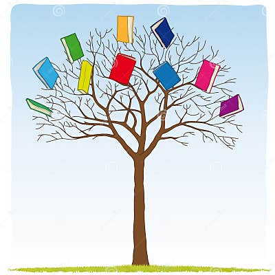 Books on the tree stock vector. Illustration of landscape - 22067392