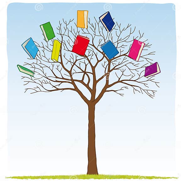 Books on the tree stock vector. Illustration of landscape - 22067392
