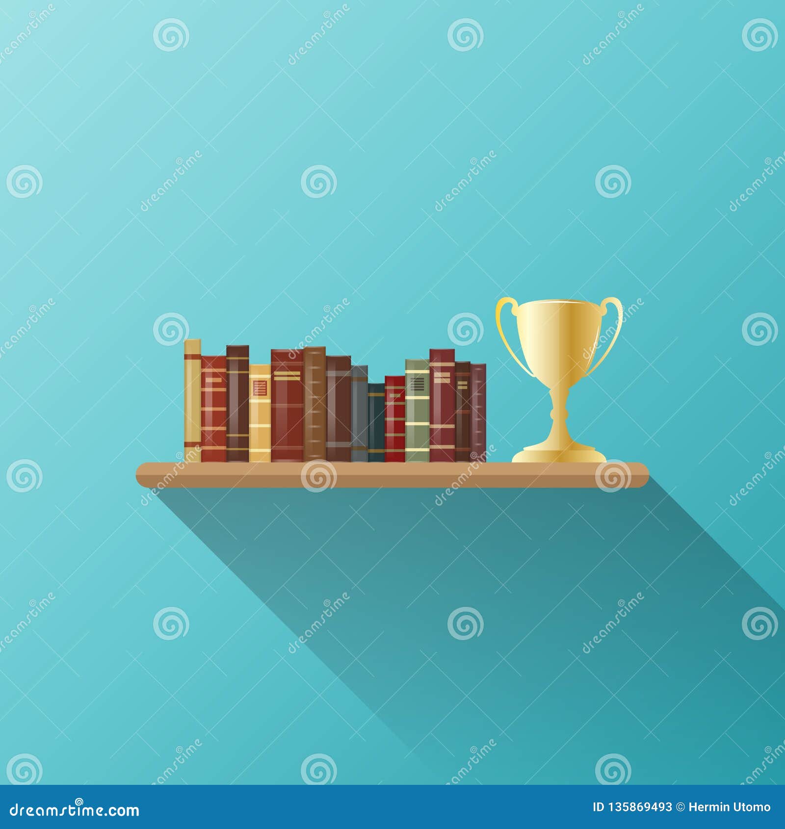 Books and Trophy stock vector. Illustration of scholarship - 135869493
