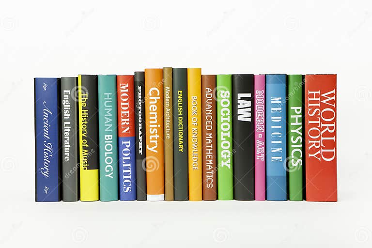 Books - various subjects stock image. Image of isolated - 13390363