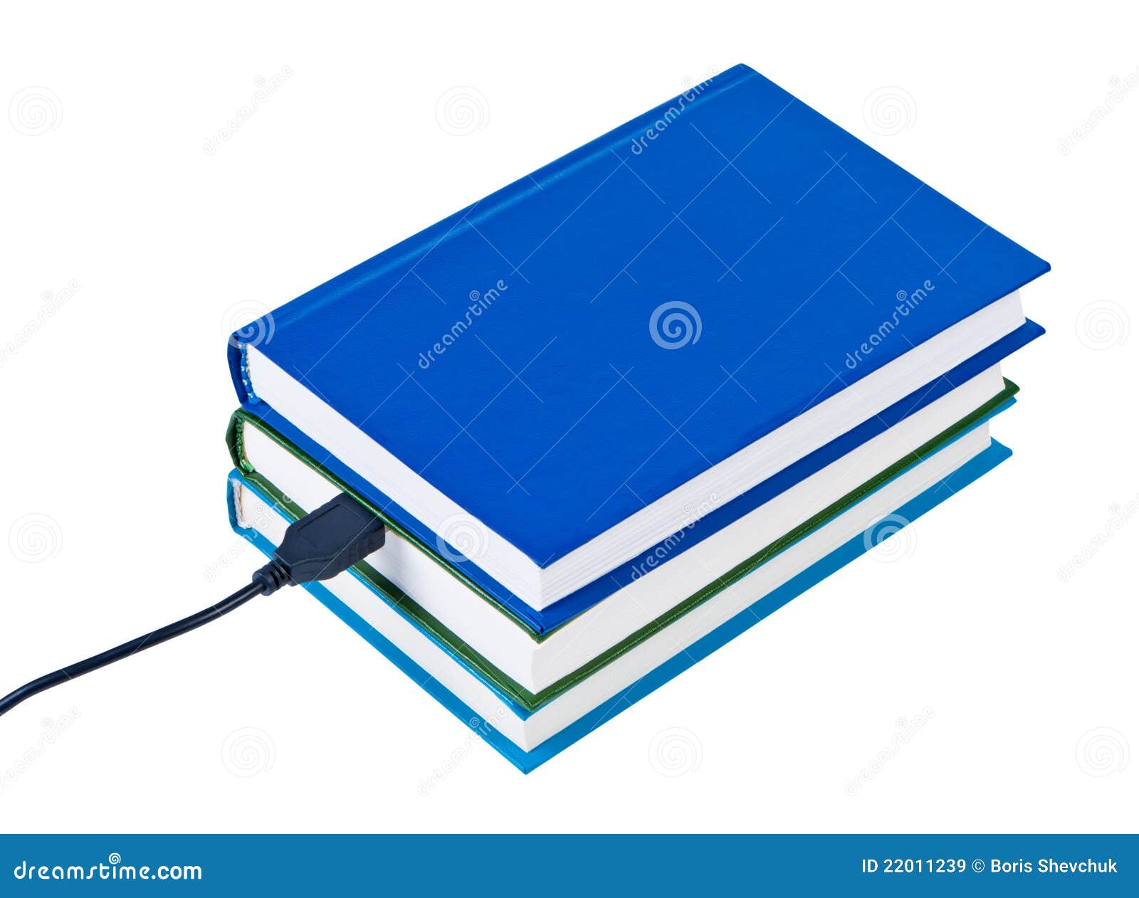 Books Wire Connected USB Isolated. Stock Image - Image of cord, stack ...