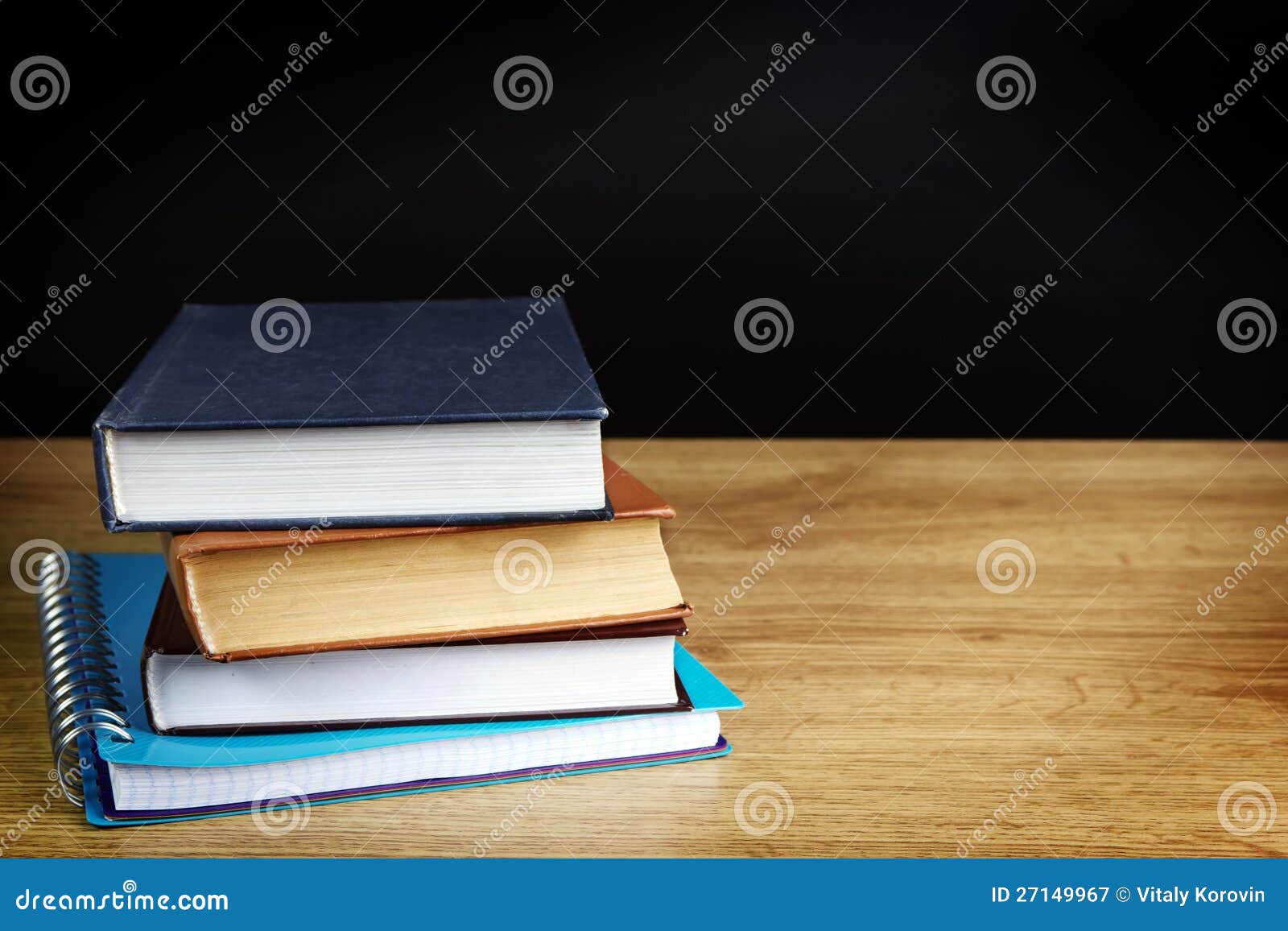 Books on wood table stock image. Image of grain, print - 27149967