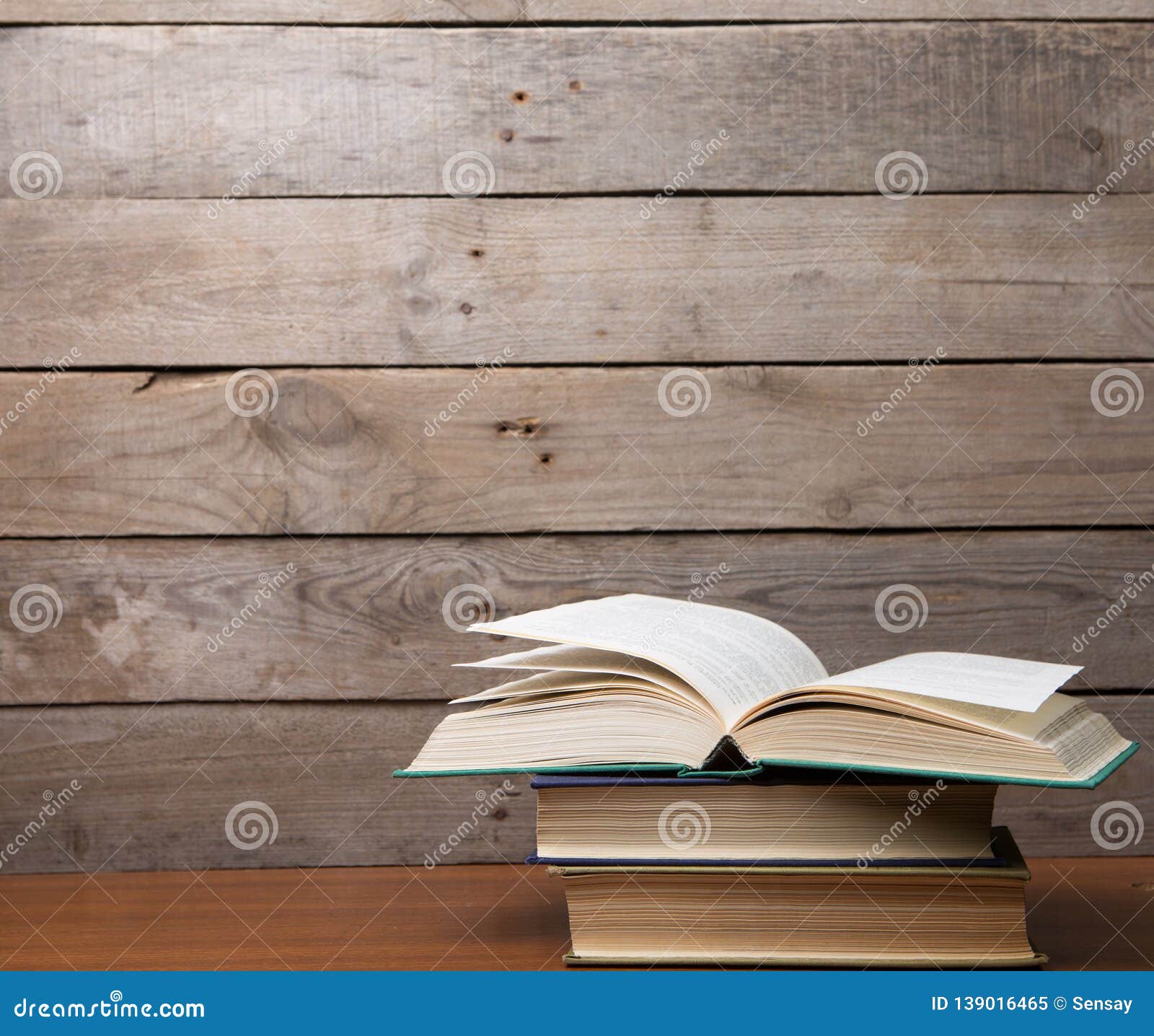 Books on the Wooden Background Stock Image - Image of knowledge, study ...