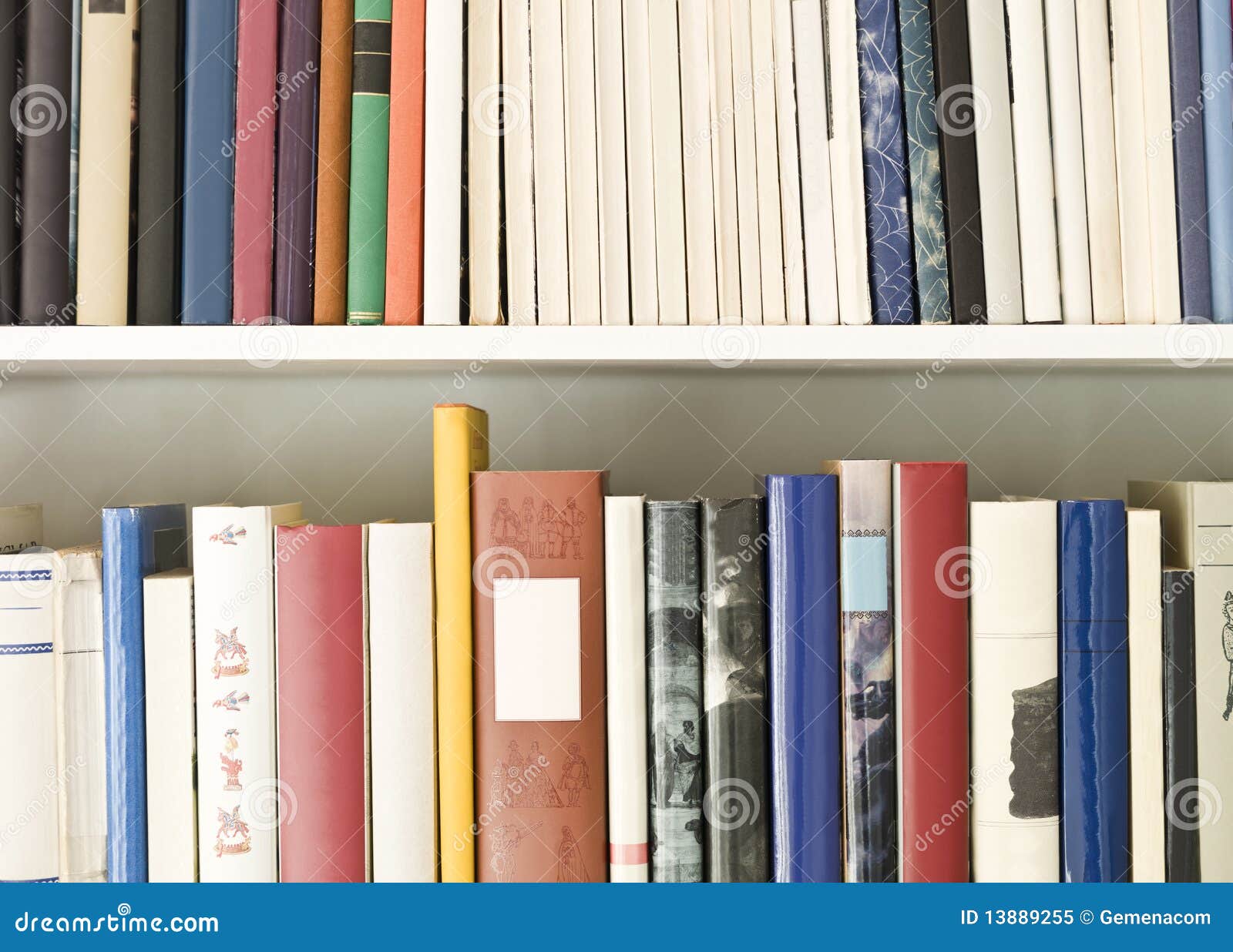 Bookshelf stock image. Image of bookstore, front, colored - 13889255