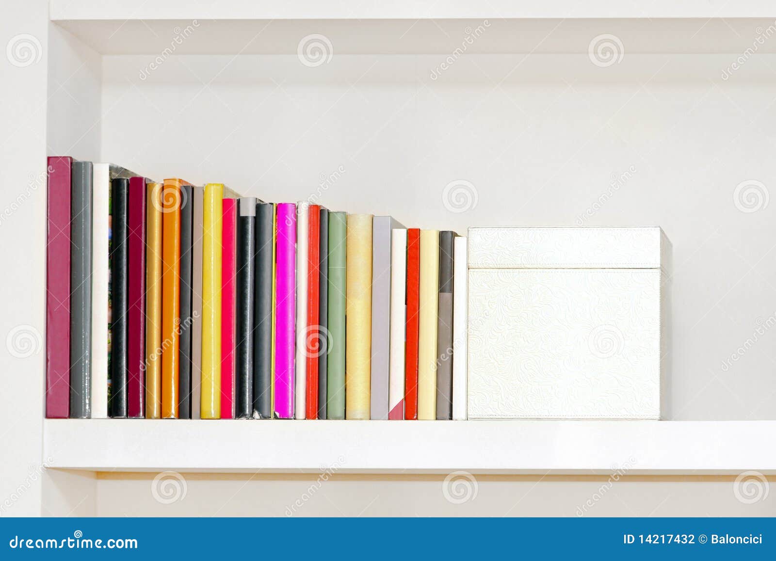 Bookshelf stock photo. Image of colorful, tidy, wall - 14217432