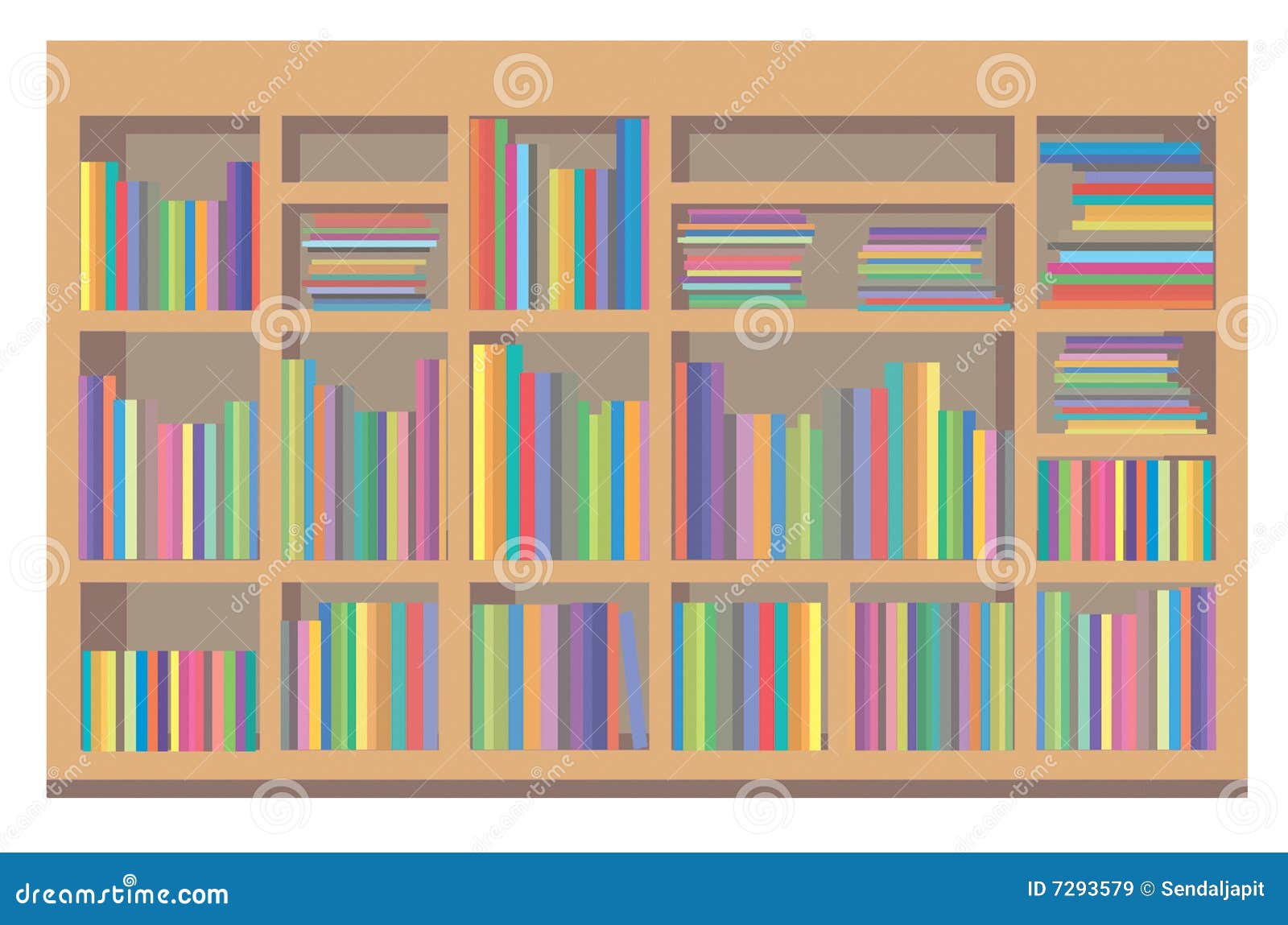 Bookshelf stock illustration. Illustration of rack, library - 7293579