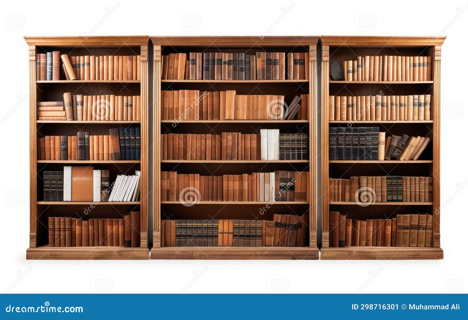 Bookshelf Alone on White Background Stock Image - Image of bookshelf ...