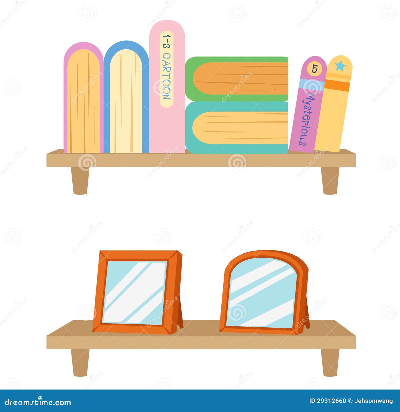 Bookshelf with books stock vector. Illustration of reading - 29312660
