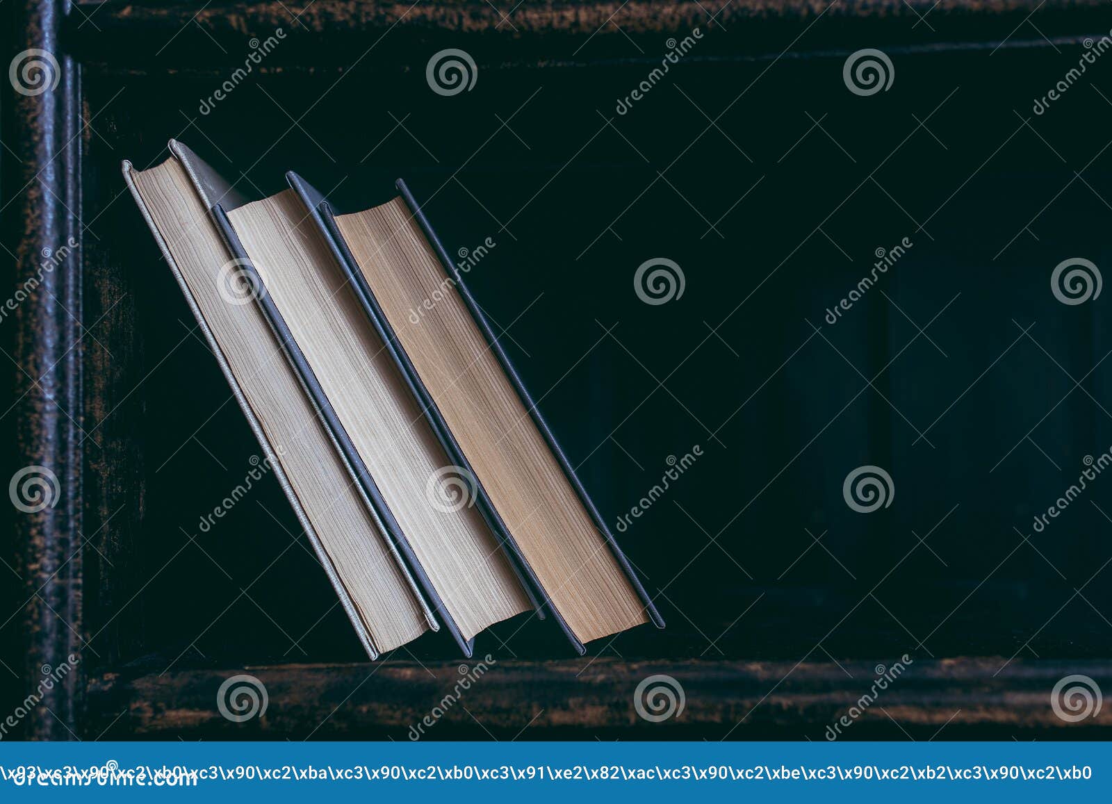 Bookshelf with Books Close-up. Office or Library Concept Stock Photo ...
