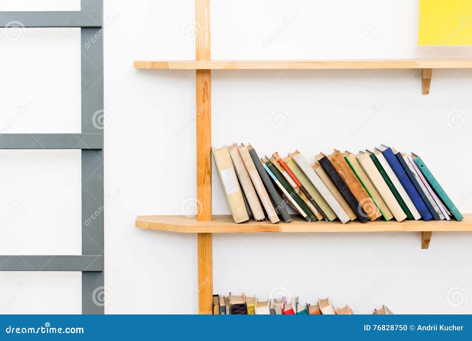 Bookshelf with Books in a White Designed Interior Stock Photo - Image ...