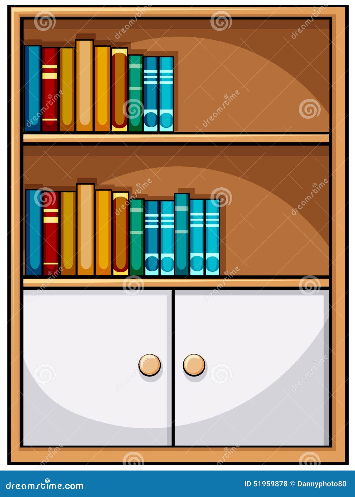 Bookshelf Cartoon Vector | CartoonDealer.com #15650245