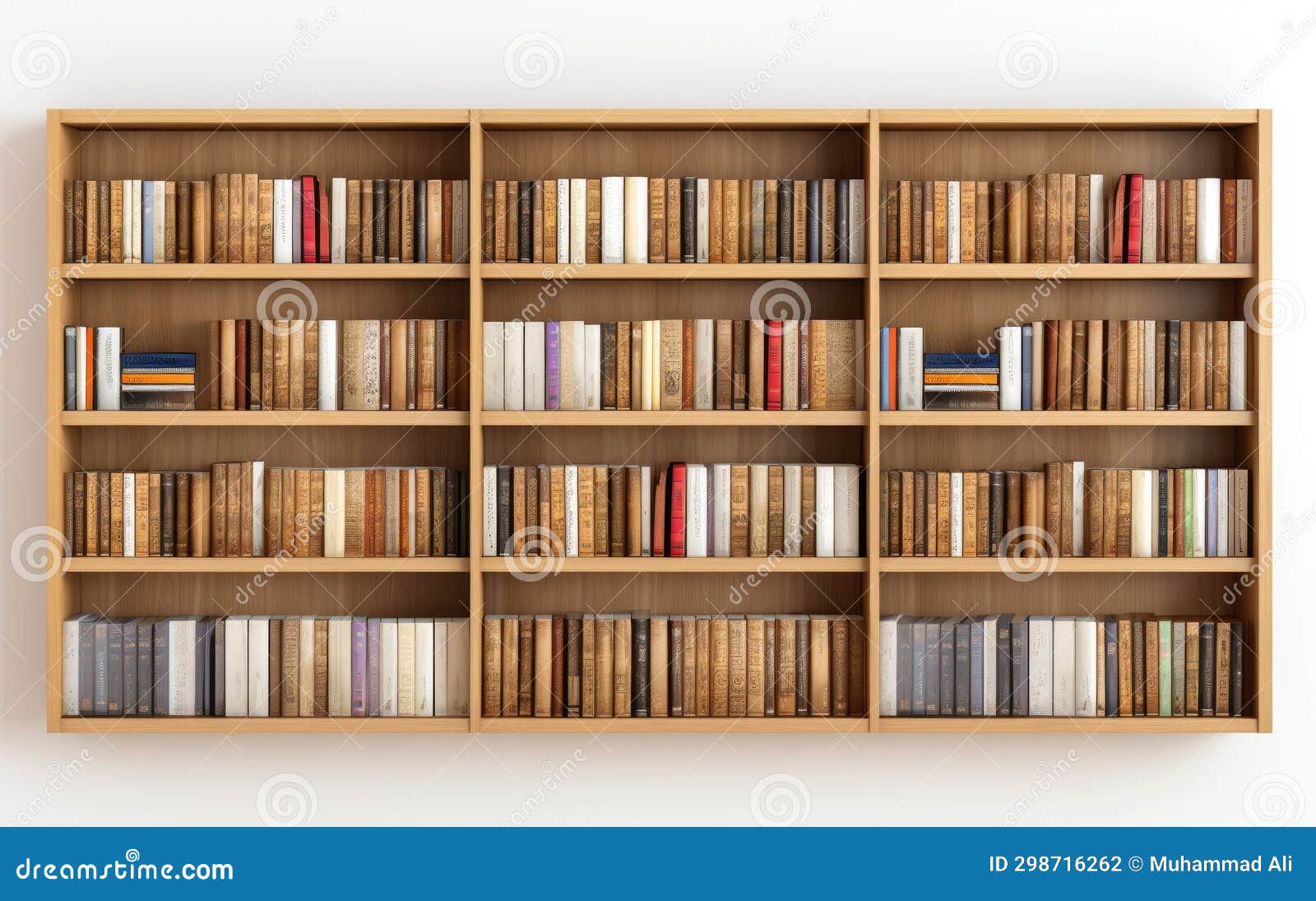 Bookshelf Elegance on White Background Stock Photo - Image of bookshelf ...