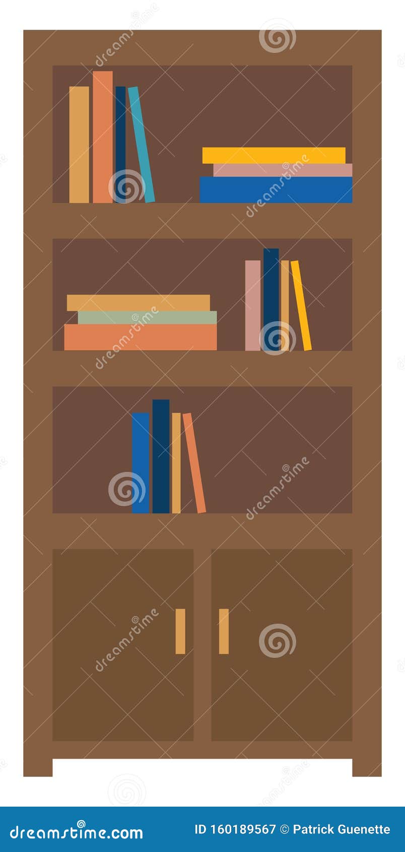 Bookshelf, Illustration, Vector Stock Vector - Illustration of light ...