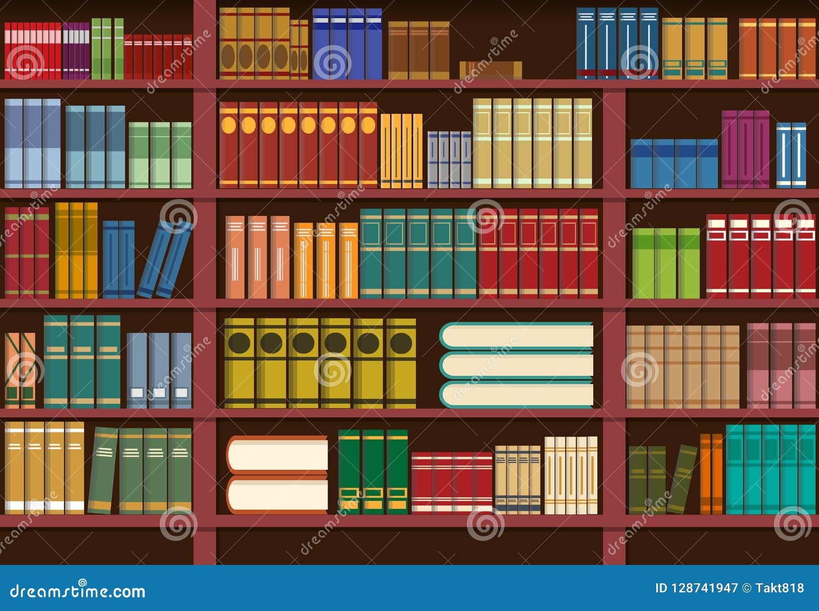 Bookshelf Cartoon Vector | CartoonDealer.com #14569521