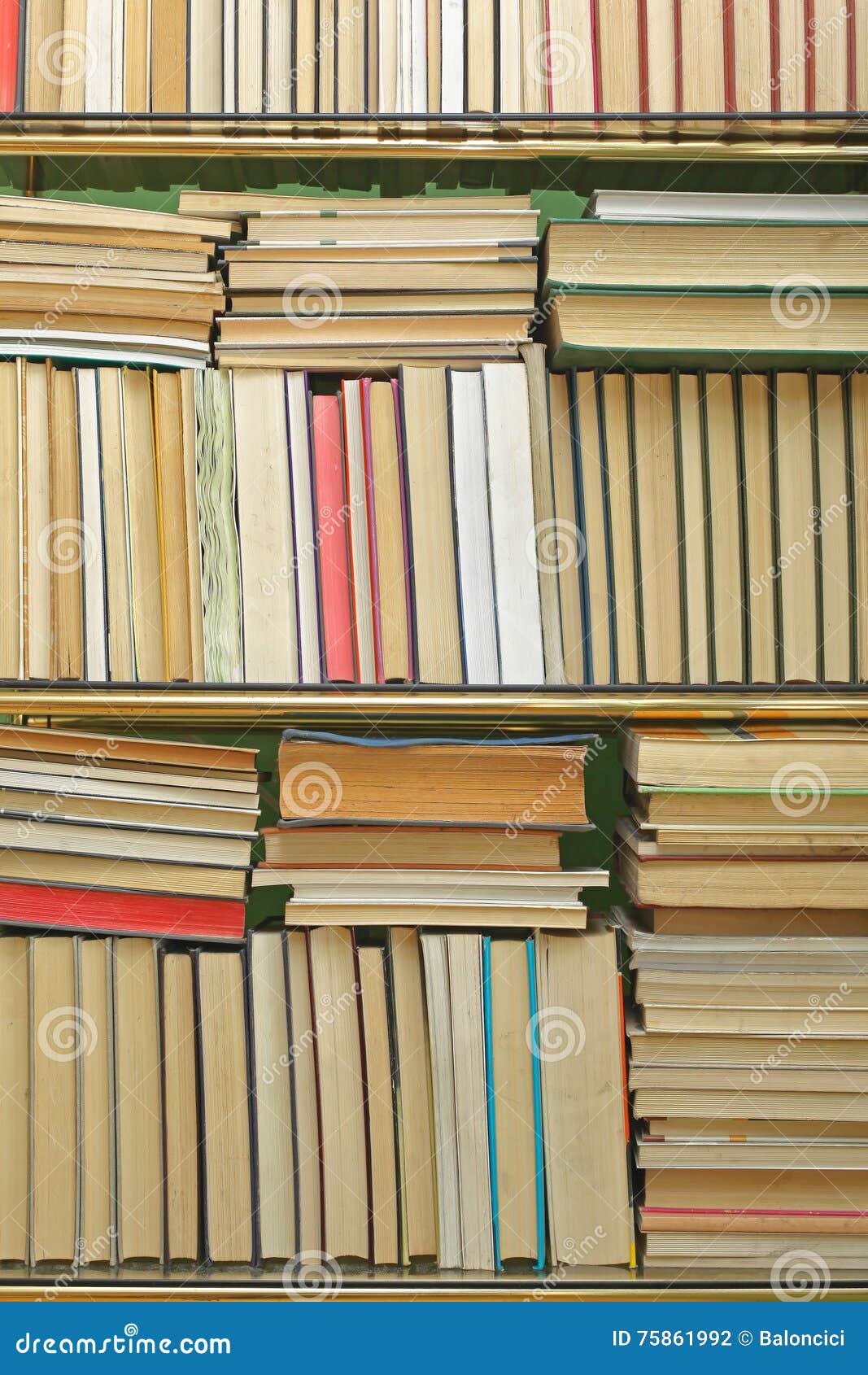 Bookshelf stock photo. Image of book, collection, bookcase - 75861992
