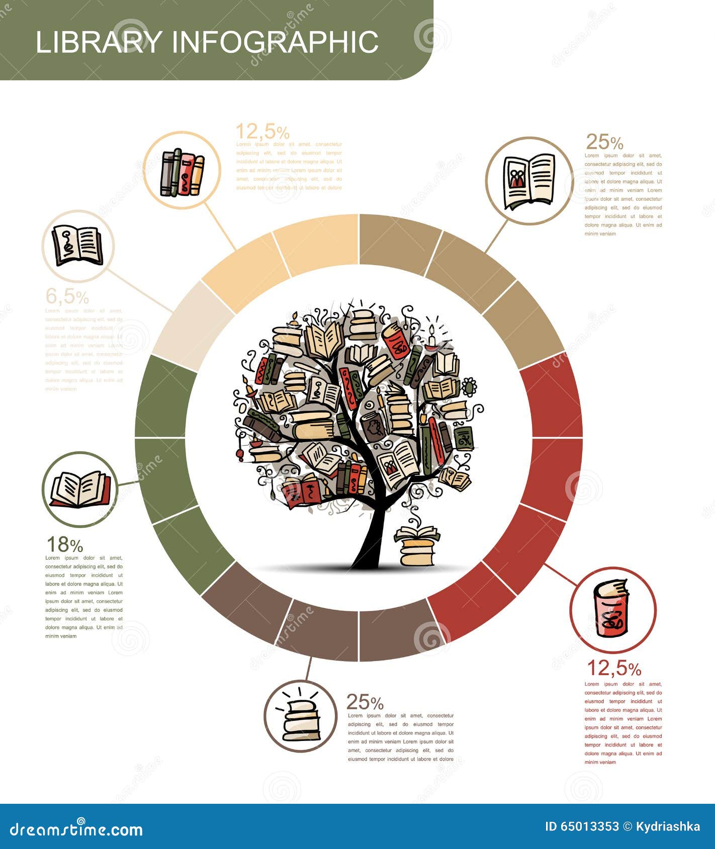 Bookshelf Tree. Library Infographic for Your Stock Vector ...