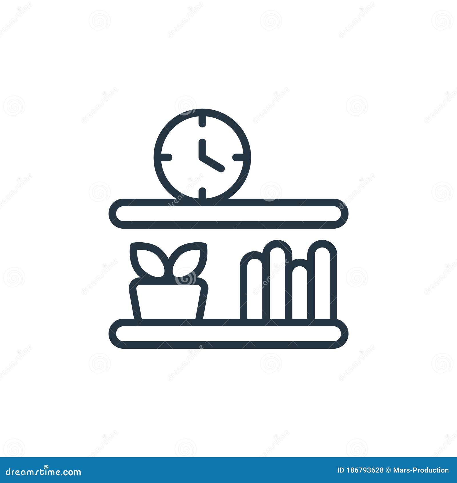 Bookshelf Vector Icon. Bookshelf Editable Stroke. Bookshelf Linear ...