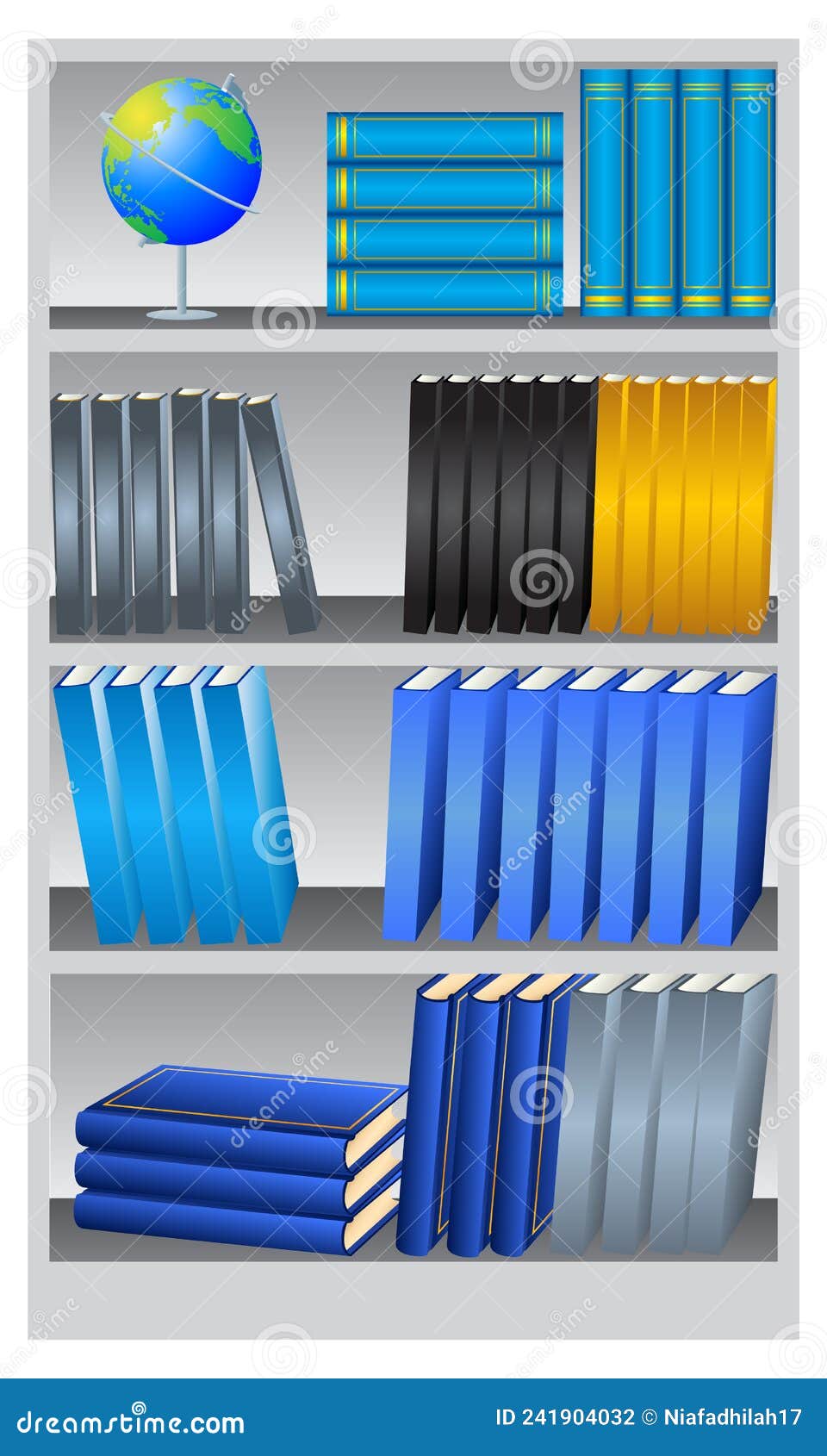 Bookshelf Vector Illustration Stock Vector - Illustration of ...