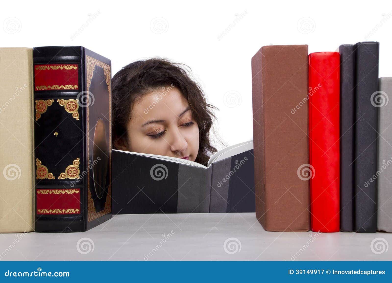 Bookshelf stock image. Image of bookstore, concentration - 39149917