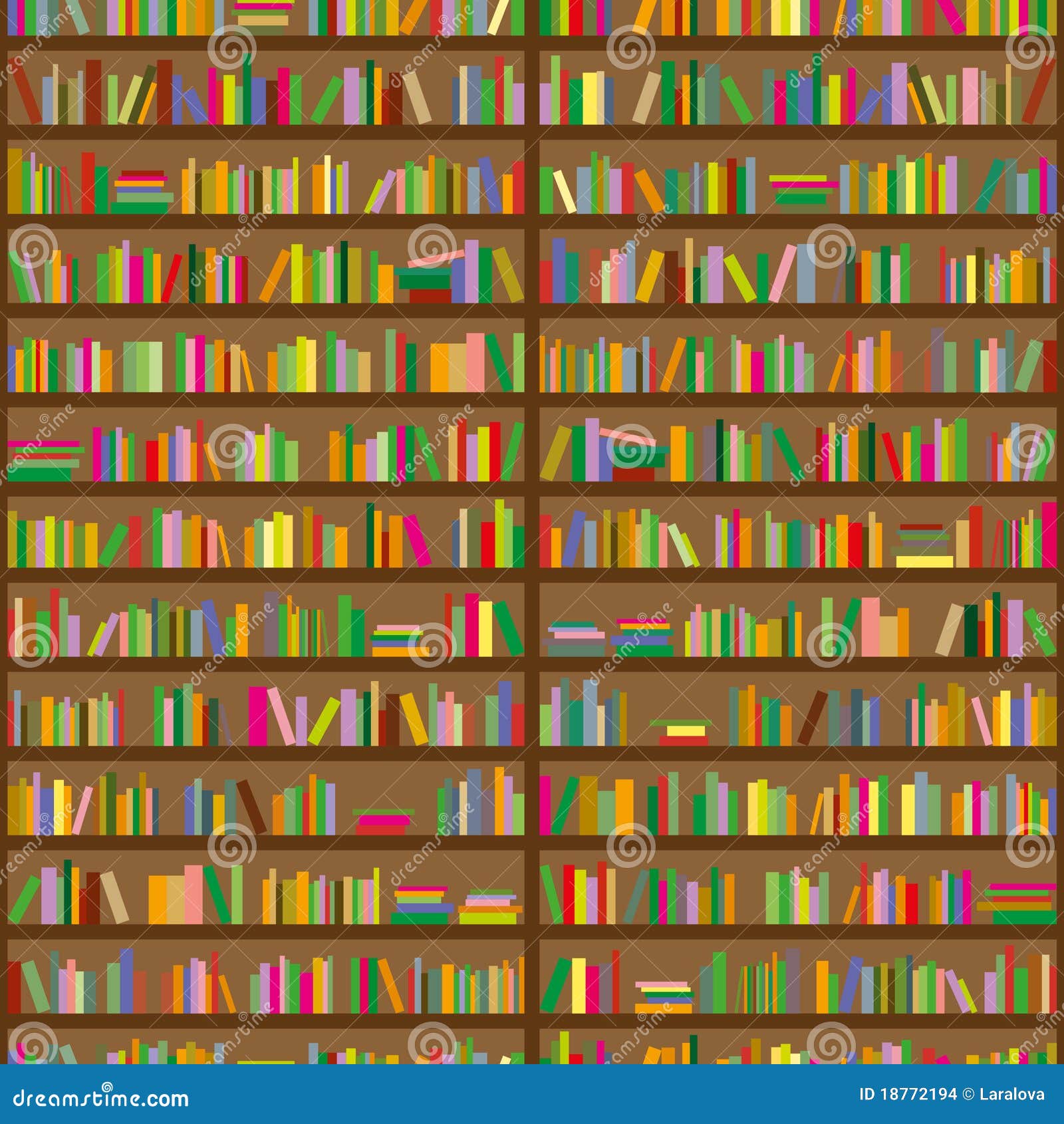 Bookshelves. Seamless Texture. Illustration. Cartoon Vector ...