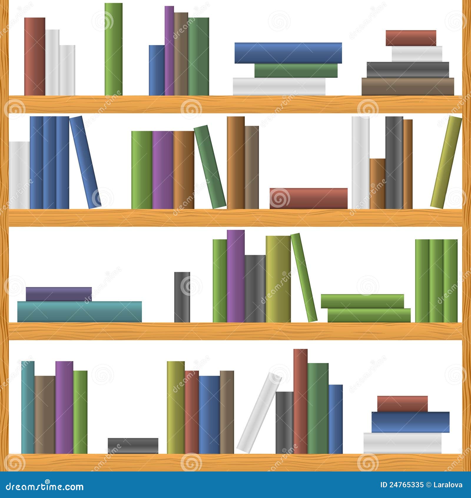 Bookshelves. Seamless Texture. Illustration. Cartoon Vector ...