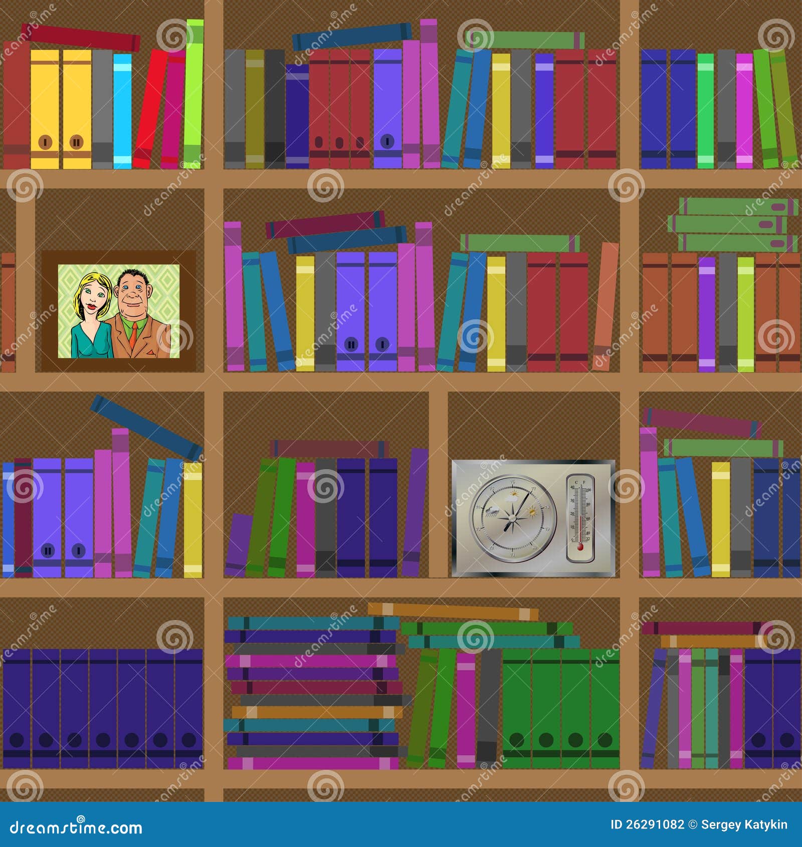 Bookshelves. Seamless Texture. Illustration. Cartoon Vector ...