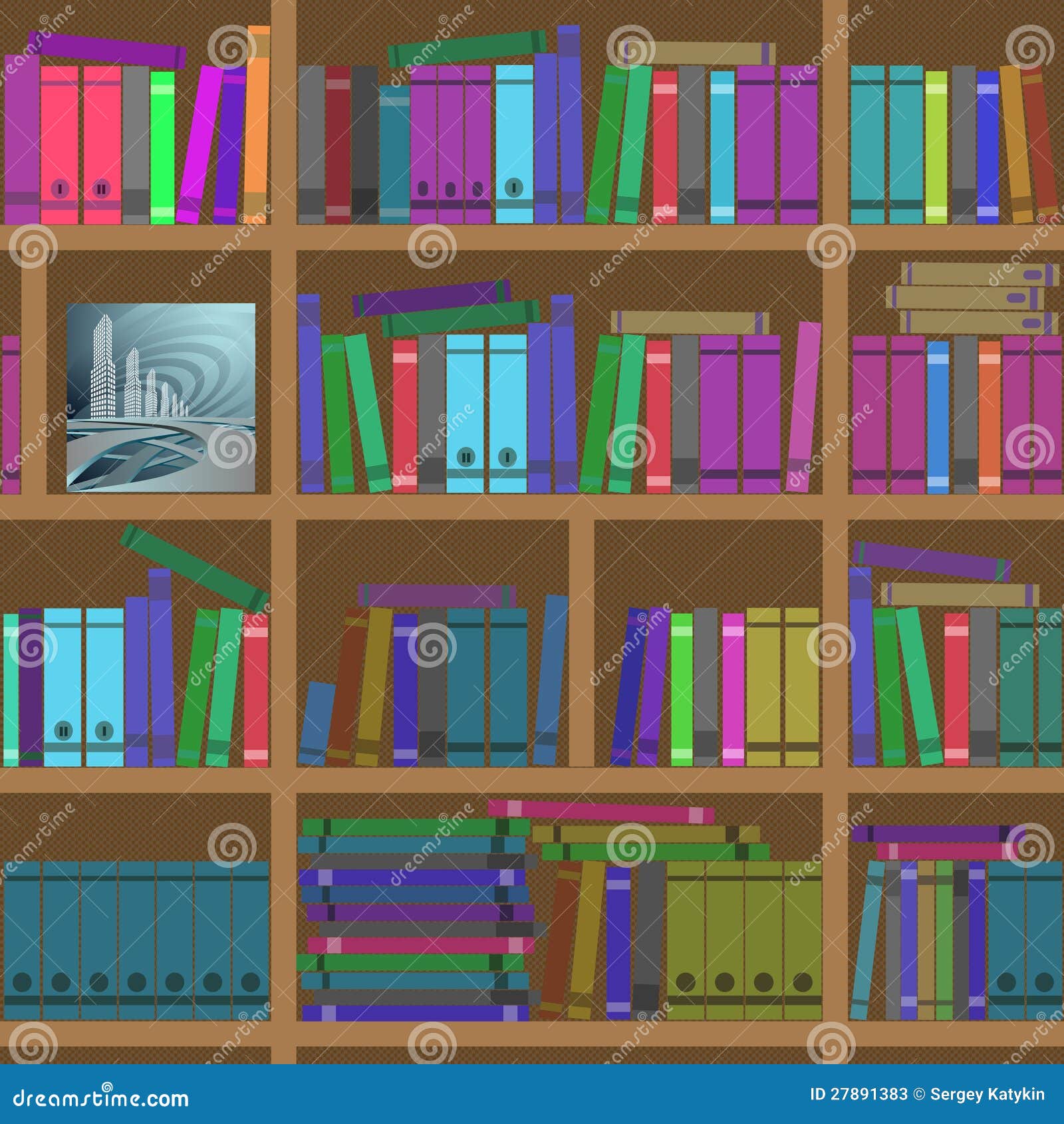 Bookshelves. Seamless Texture Stock Vector - Illustration of seamless ...