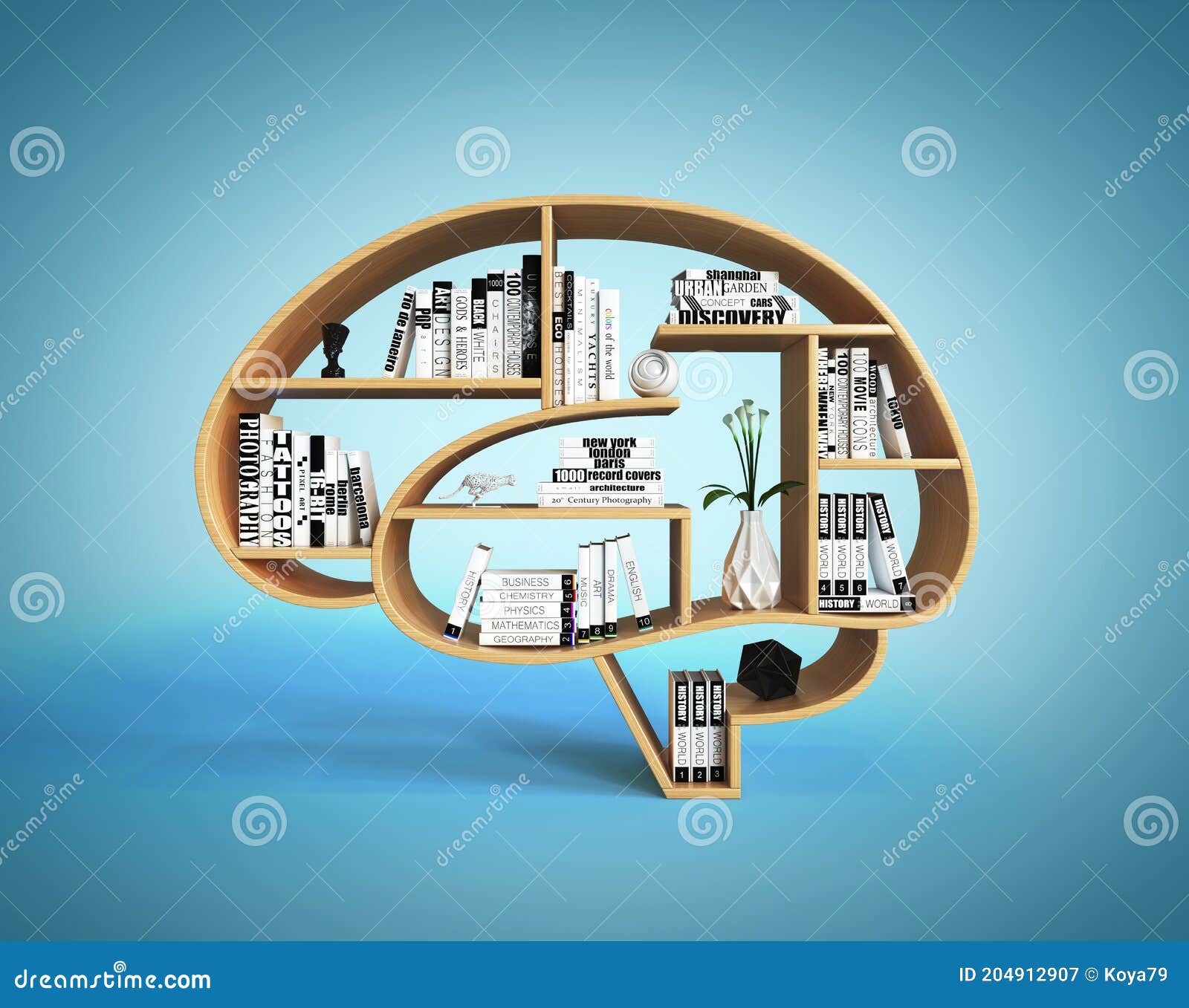 Bookshelves in the Shape of Human Brain, Intelligence Book Shelf ...