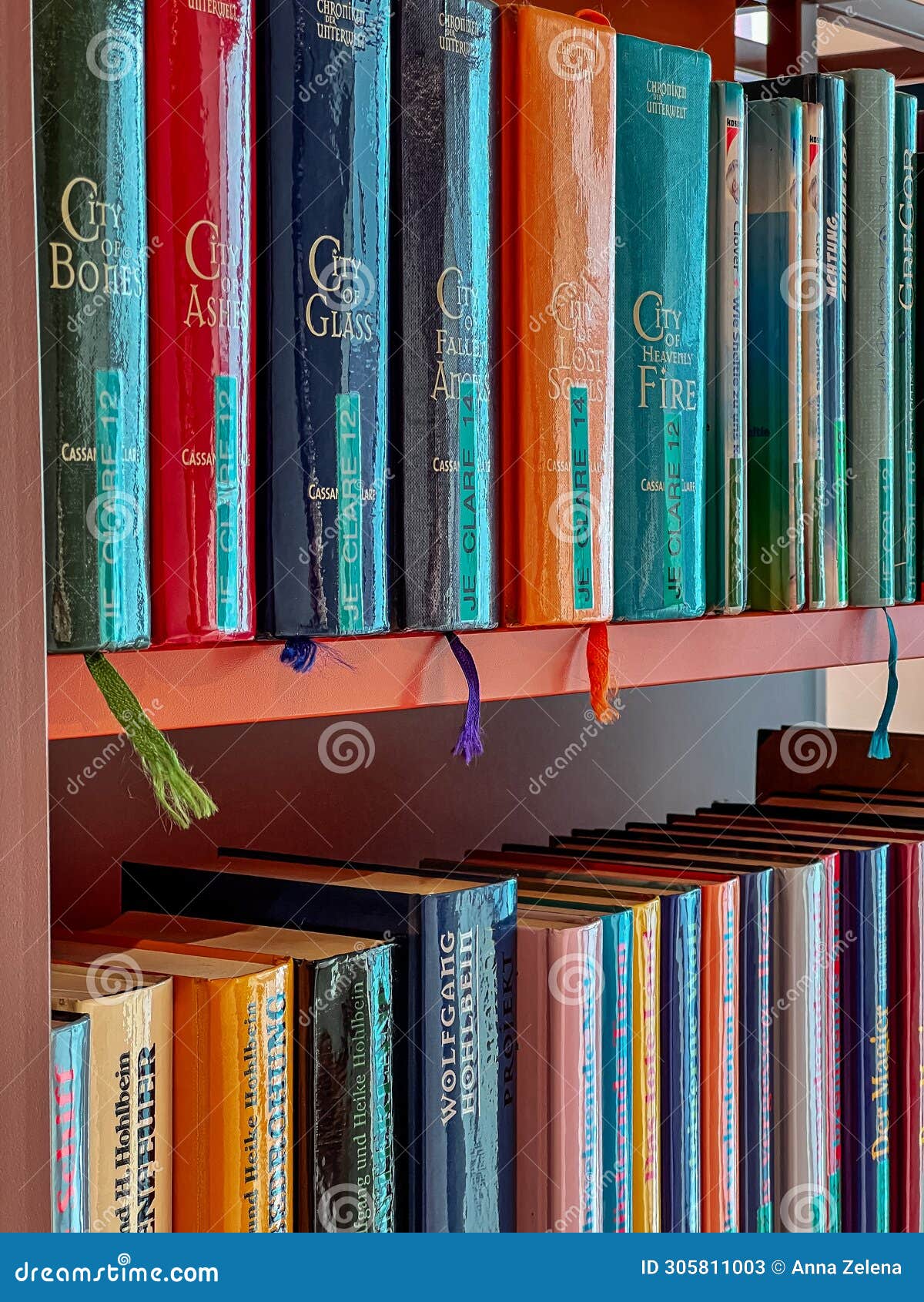 Bookshelves with Various Books in the City Library Stock Image - Image ...