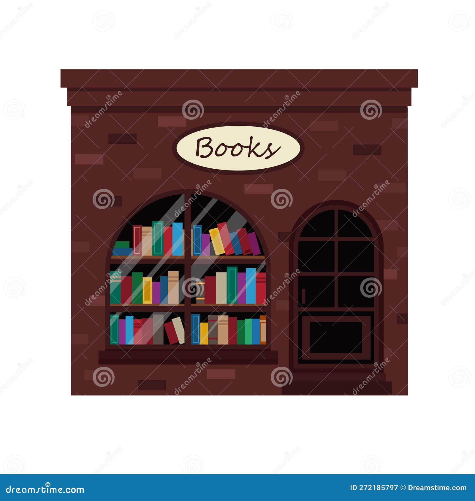 Bookshop (bookstore) Building Facade. a Row of Books in the Window ...