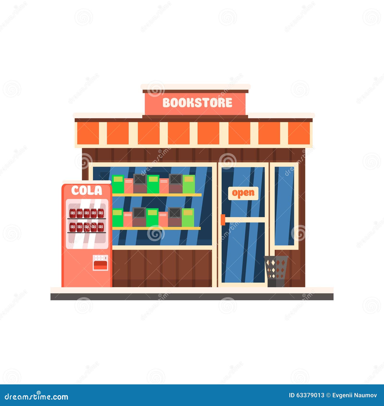 Bookshop Front. Vector Illustration Stock Vector - Illustration of ...