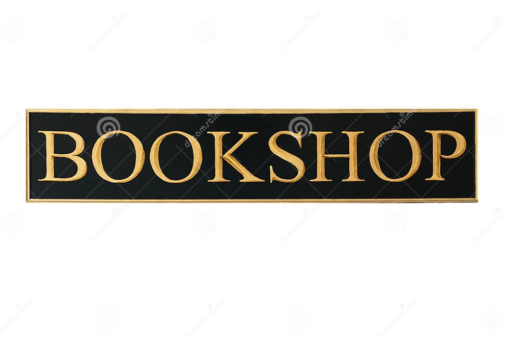 Bookshop sign stock photo. Image of capital, black, business - 23898280