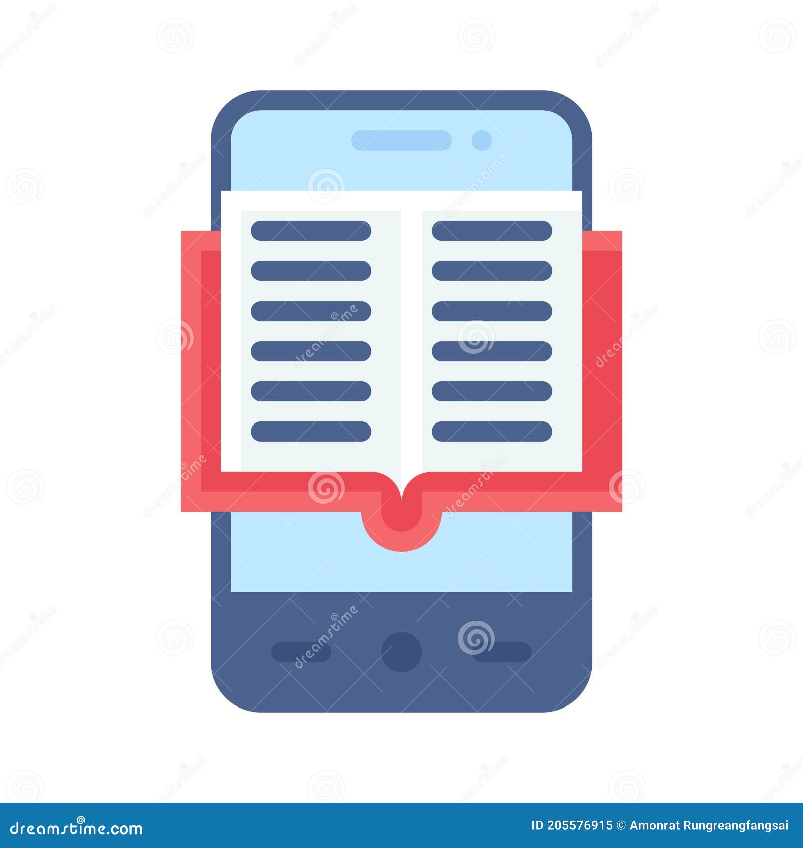 Bookstore App Icon, Mobile Application Vector Illustration Stock Vector ...