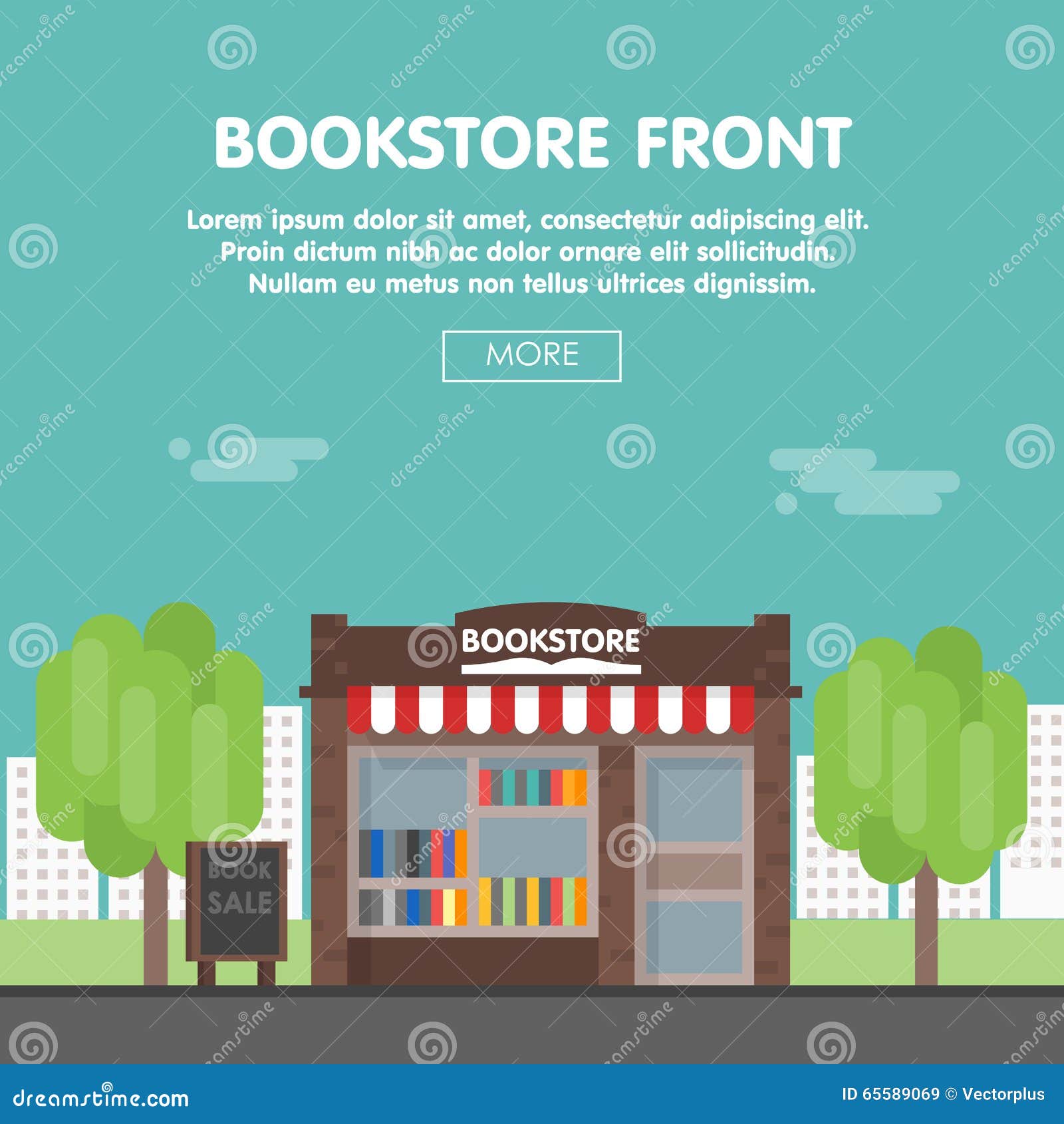 Bookstore Front Vector Illustration Stock Vector - Illustration of ...