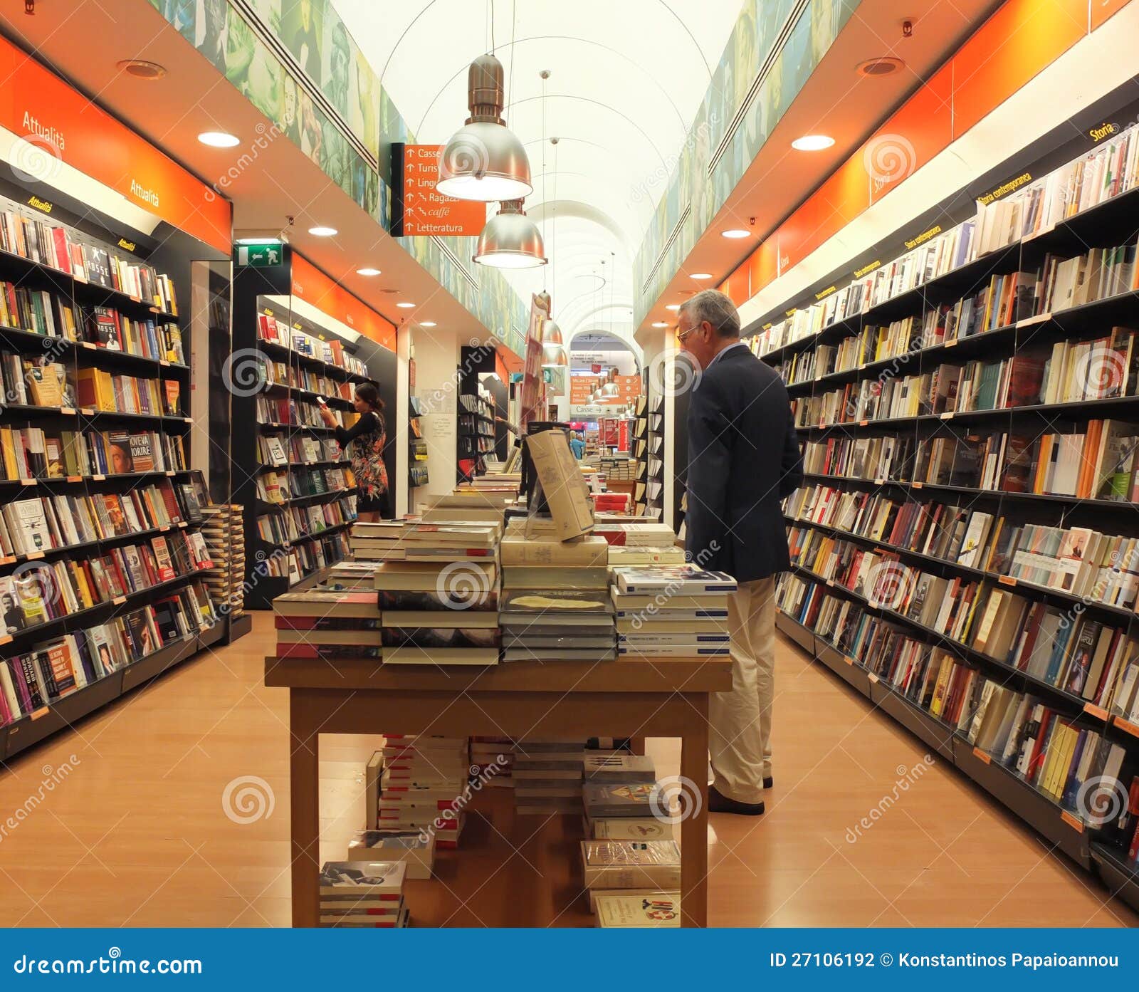 Bookstore interior in Rome editorial photography. Image of covers ...